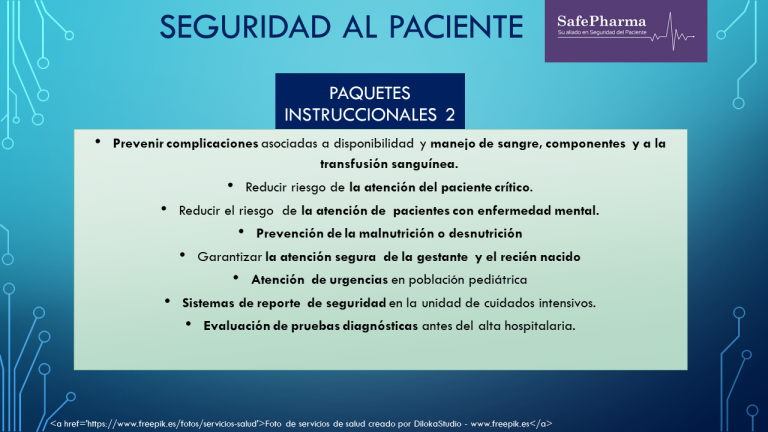 PAQUETES INSTRUCCIONALES -SEGURIDAD AL PACIENTE – SafePharma